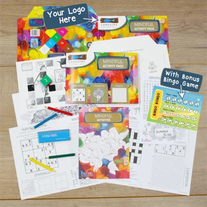 Logo Branded Mindful Premium Activity Packs (100) – Kids Packs Australia